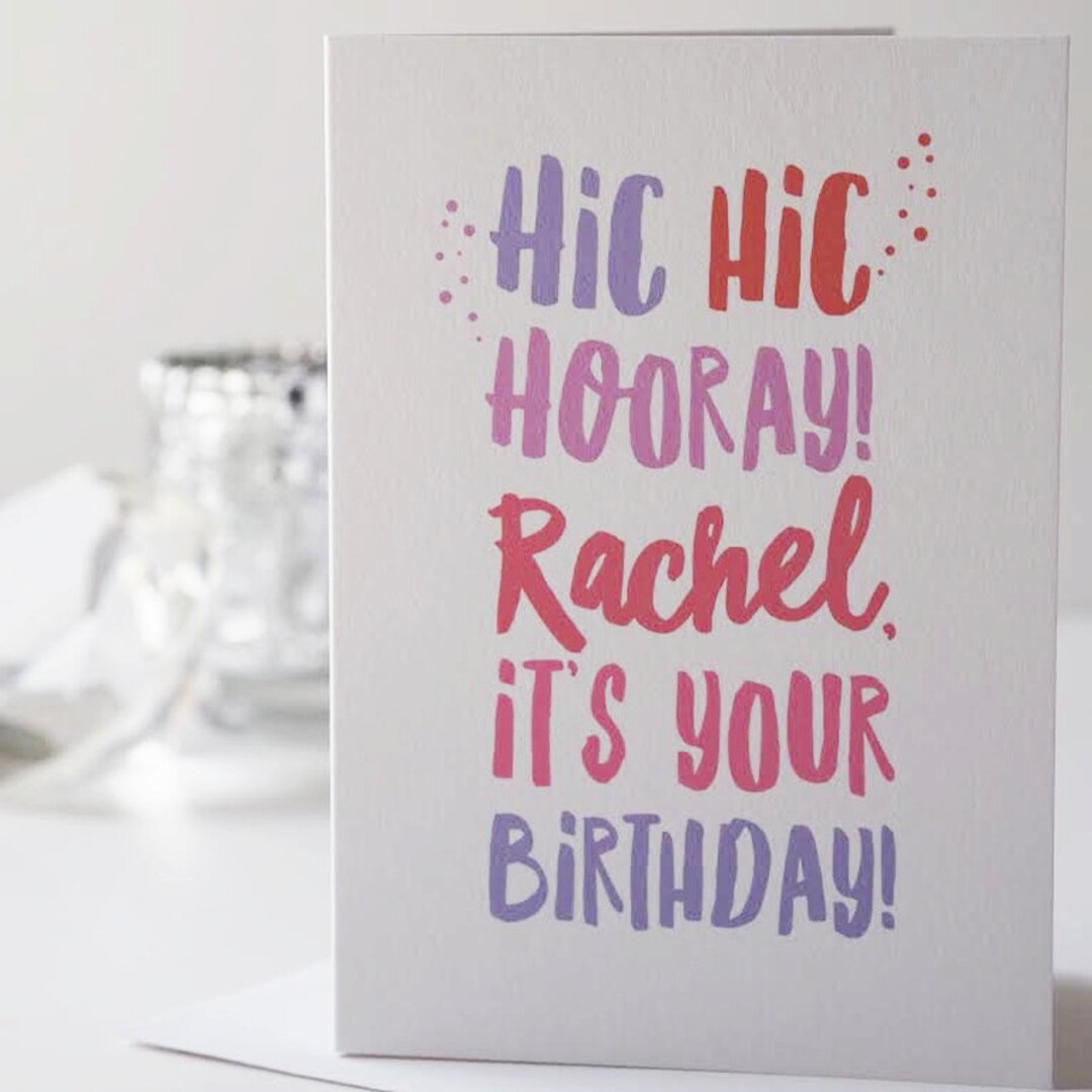 Hic Hic Hooray Birthday Card Personalised Happy Birthday - Etsy
