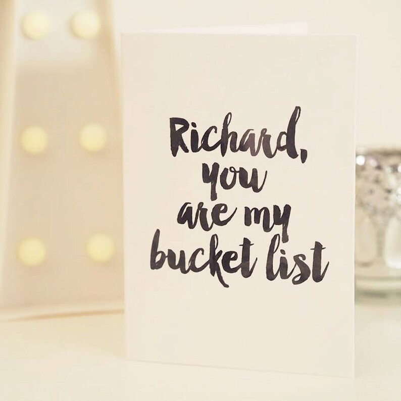Bucket List Card - Romantic Card - Valentines Card - Anniversary Card ...