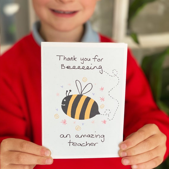 Bee Thank You Teacher End of Term Card - Etsy UK