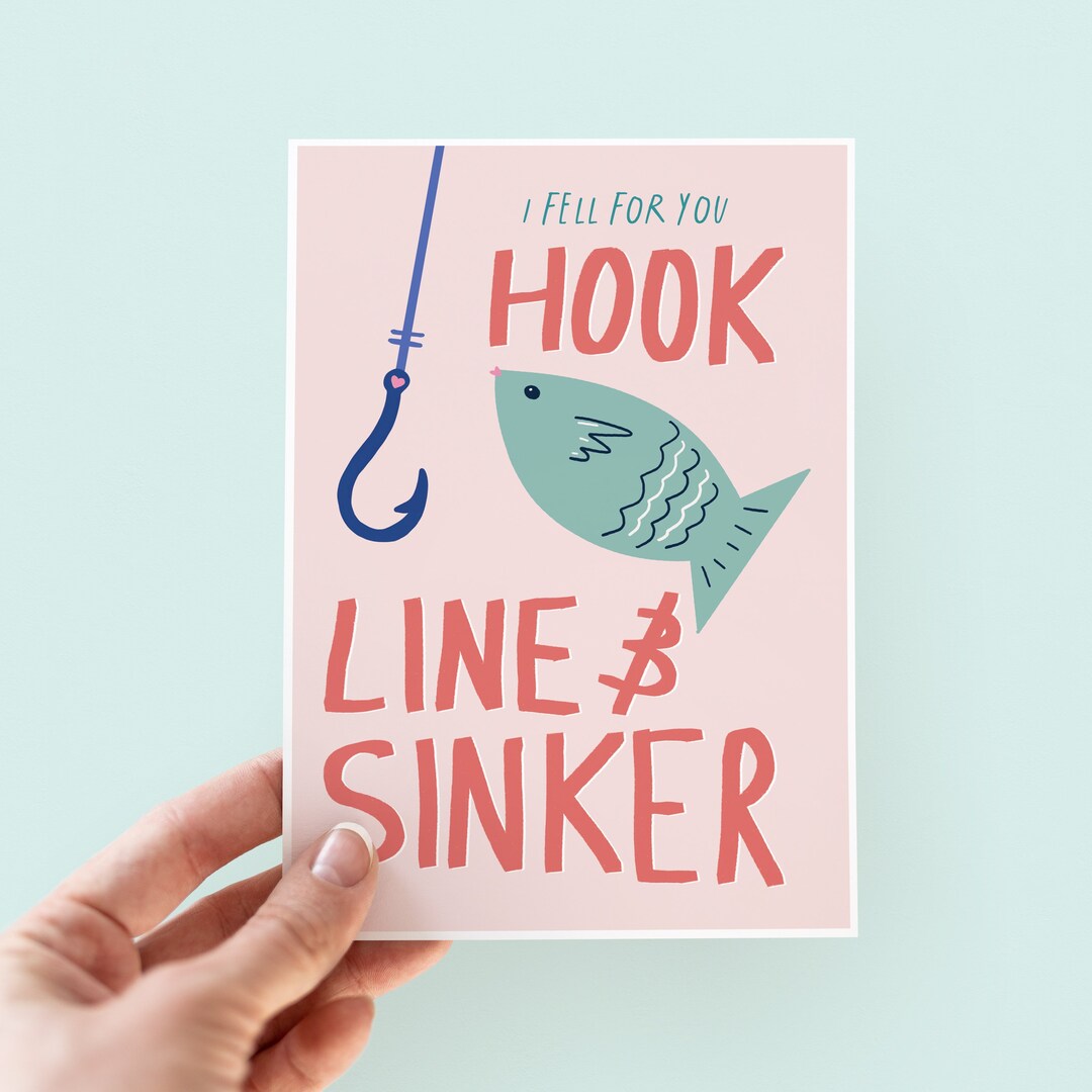 Hook Line & Sinker Romantic Fishing Card - Etsy