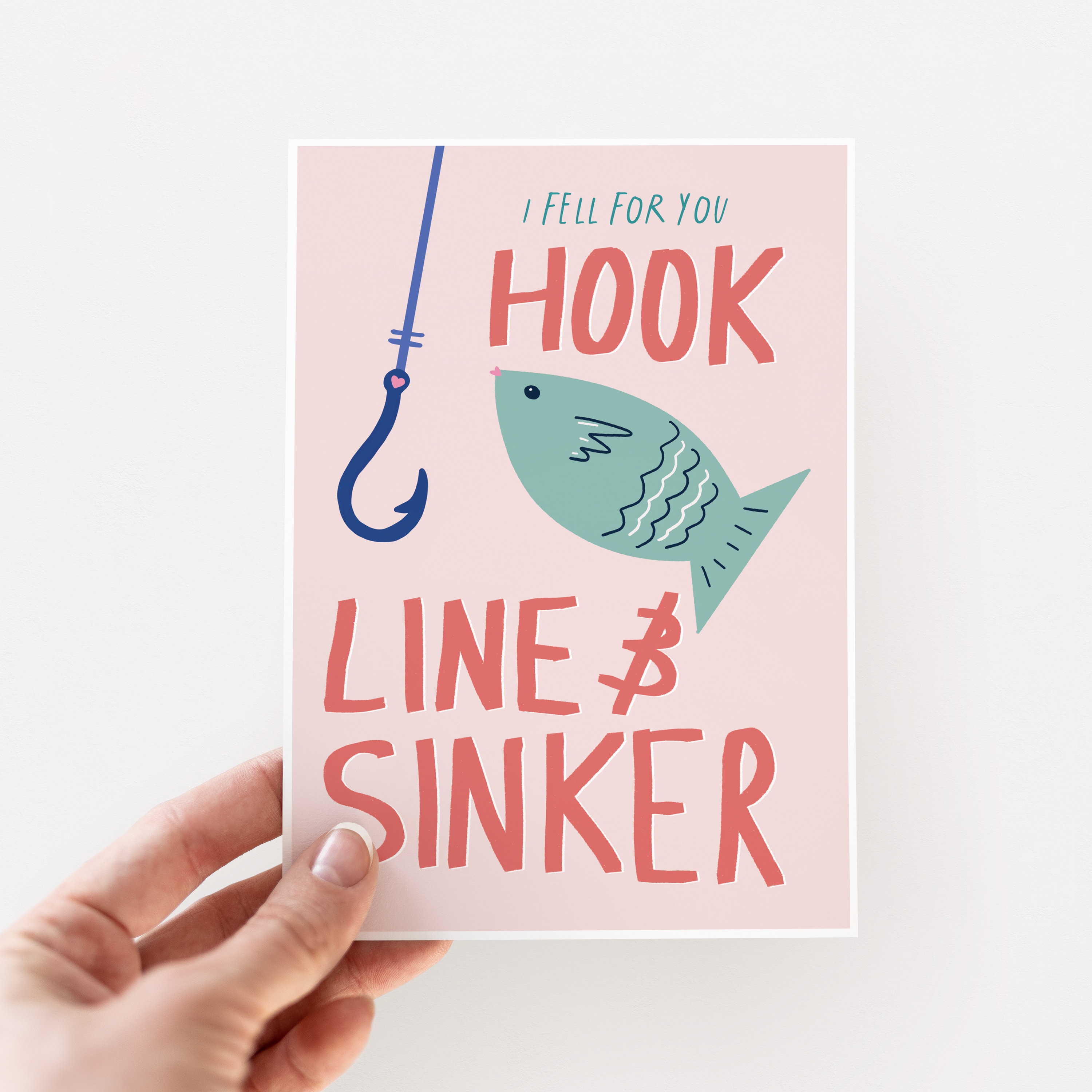 Hook Line & Sinker Romantic Fishing Card - Etsy