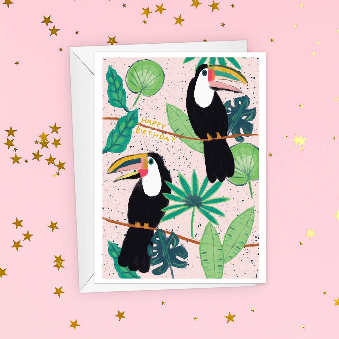 Tropical Toucan Birthday Card - Etsy