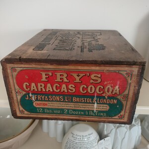 Rare Antique 1870s FRYS COCOA Counter Top Box for 2 Doz Tins of ...
