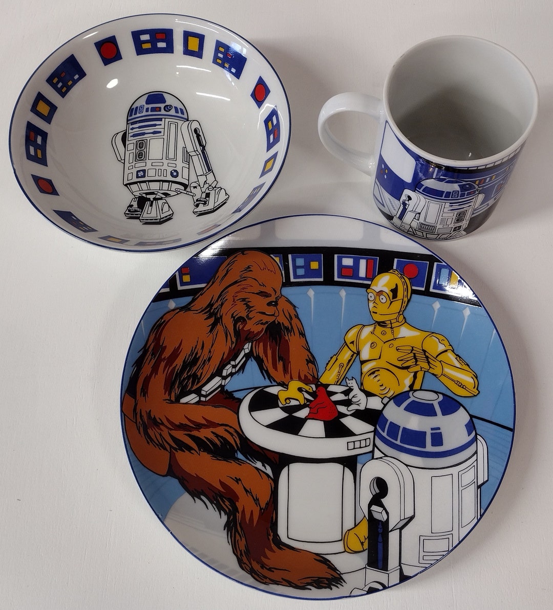 Vintage Ceramic World of Star Wars 3piece Child Dishes Sigma C3PO R2D2 ...