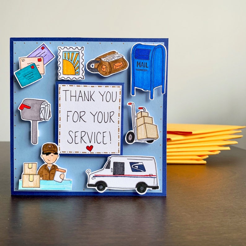Thank You for Your Service Postman Card Essential Worker - Etsy