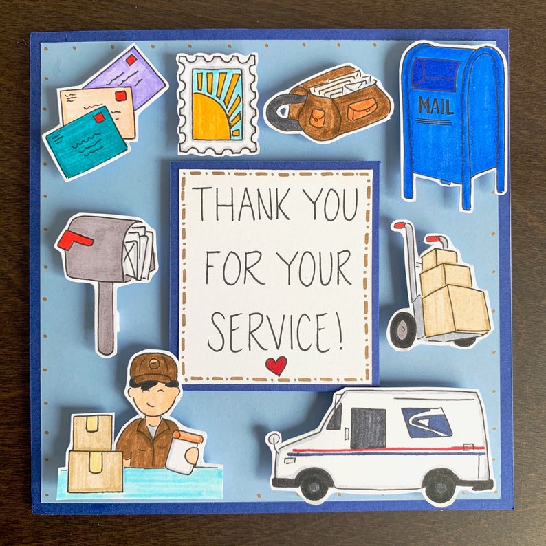 Thank You for Your Service Postman Card Essential Worker - Etsy