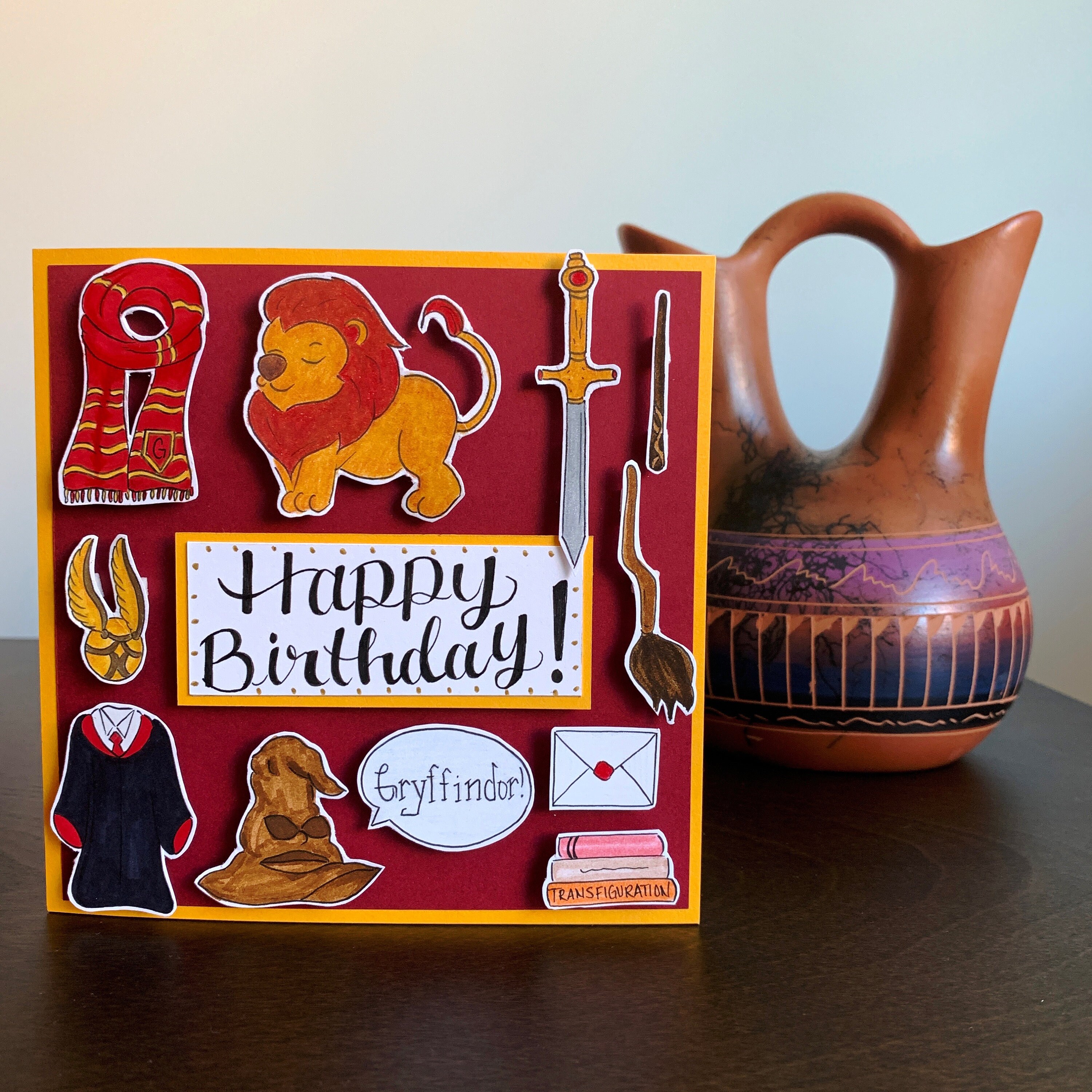 Wizard Birthday Card / Wizard House Birthday Card / Magical Birthday ...