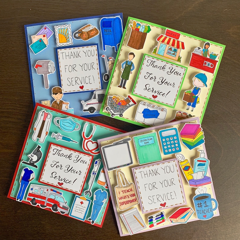 Thank You for Your Service Postman Card Essential Worker - Etsy