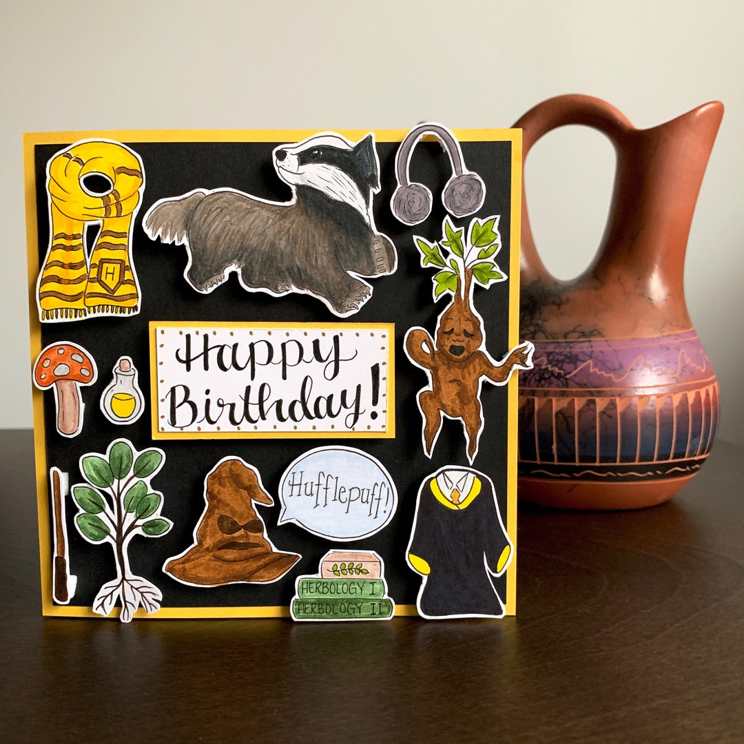 Wizard Birthday Card / Wizard House Birthday Card / Magical - Etsy