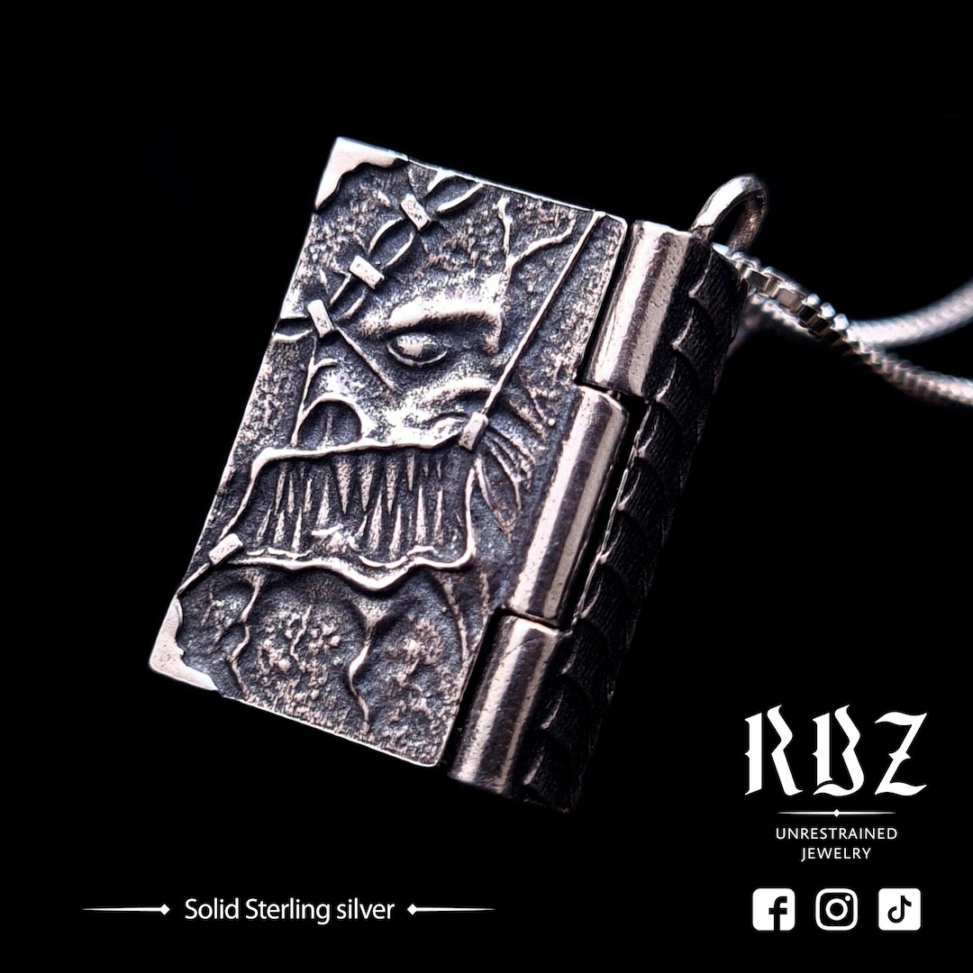 Necronomicon Book Locket Necklace, Ex Mortis Jewelry, HP Lovecraft ...