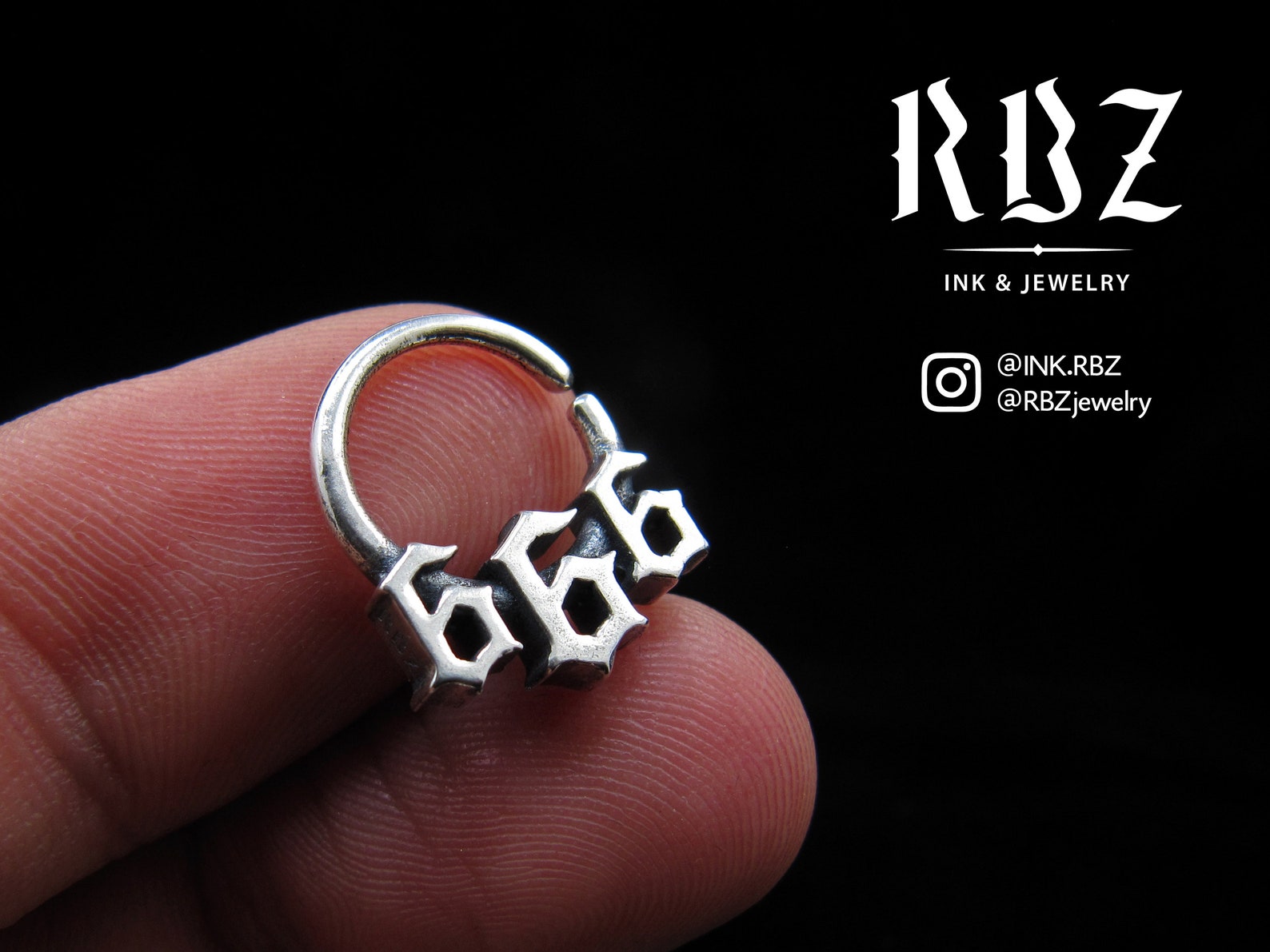 Goth 666 Pentagram Septum Ring Septum Ring 18g Satanic - Etsy