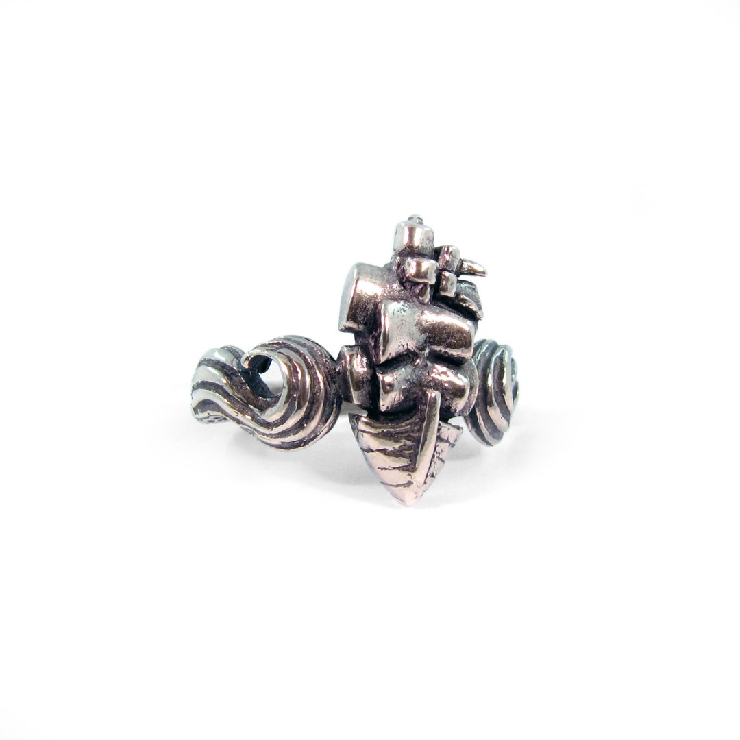 Ship Ring, Boat Ring, Nautical Ring, Sailboat Ring, Wave Ring, Ocean ...