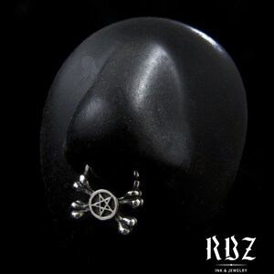 Goth Pentagram Septum Ring, Septum Ring 16g, Satanic Jewelry, Occult ...