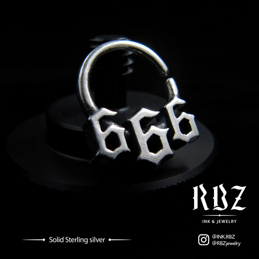 Goth 666 Pentagram Septum Ring, Septum Ring 16g, Satanic Jewelry ...