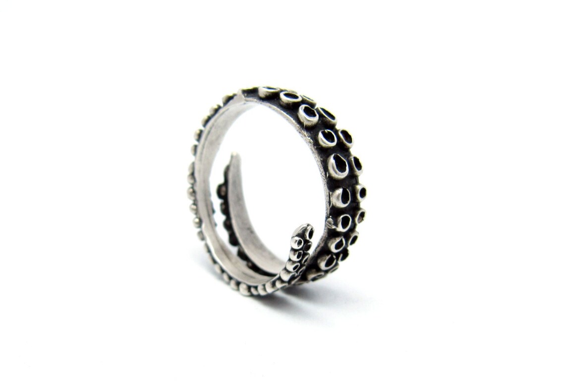 Octopus Ring, Tentacle Ring, Adjustable Ring , Biker Jewelry, Unique ...