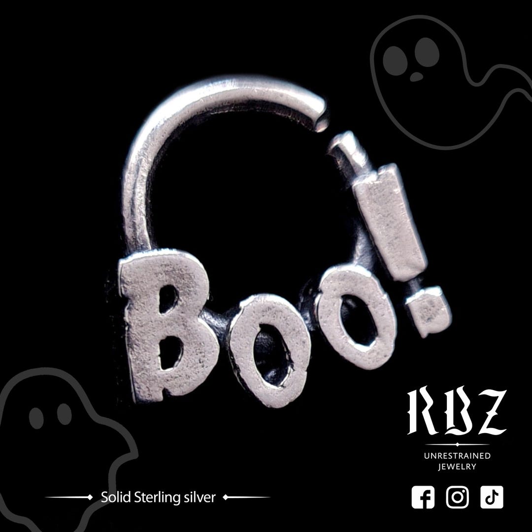 Ghost Septum Ring, Goth Septum Ring, Septum Ring 16g, Septum Ring 14g ...