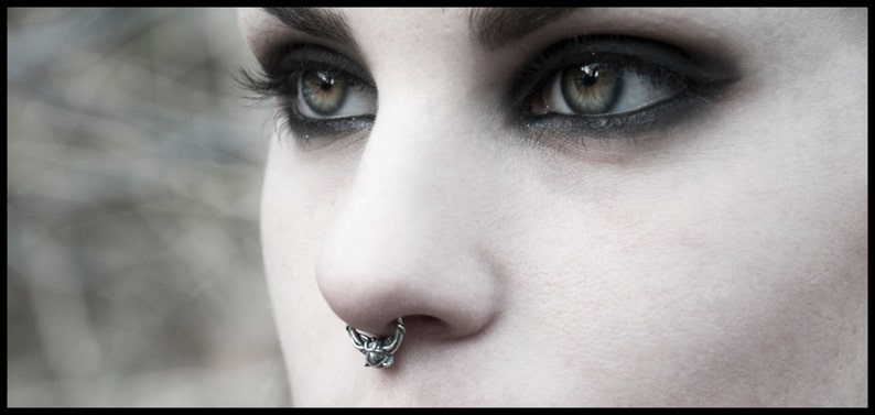 Septum Ring 16g Gothic Jewelry Occult Jewelry Biker Etsy