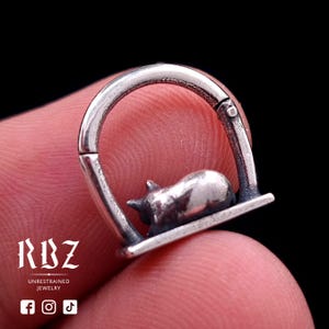 Cat Septum Ring, Kitty Clicker, Animal Seamless Piercing, Cute Body ...