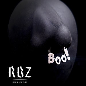 Ghost Septum Ring, Goth Septum Ring, Septum Ring 16g, Septum Ring 14g ...