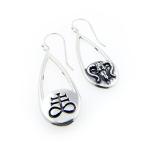 Goth Satanic Earrings, Leviathan Cross, Gothic Earring, Occult Earrings ...