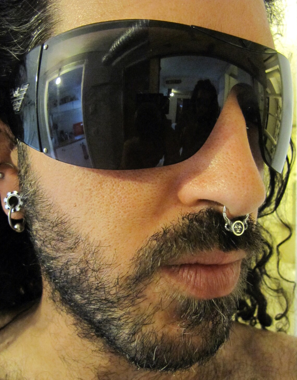 Biohazard Septum Ring 16g Occult Body Jewelry Goth Septum | Etsy