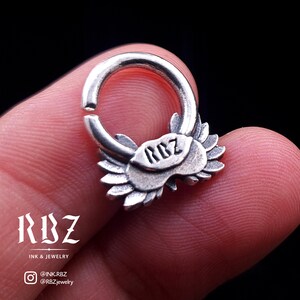 Owl Septum Ring, Goth Clicker 16g, 14g, 12g, Occult Body Jewelry ...