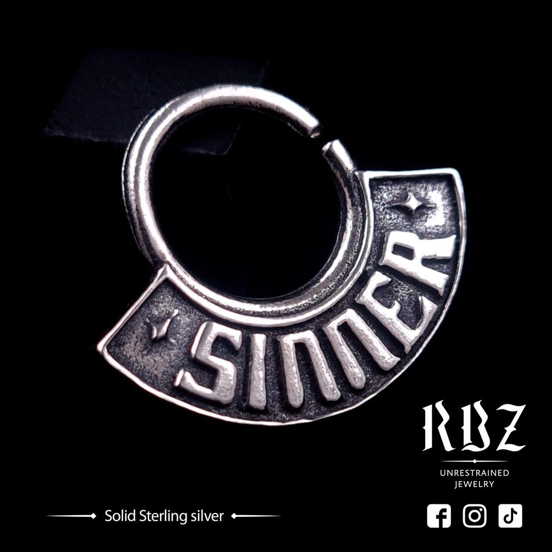 Goth Pentagram Septum Ring, Septum Ring 16g, Satanic Jewelry, Occult ...