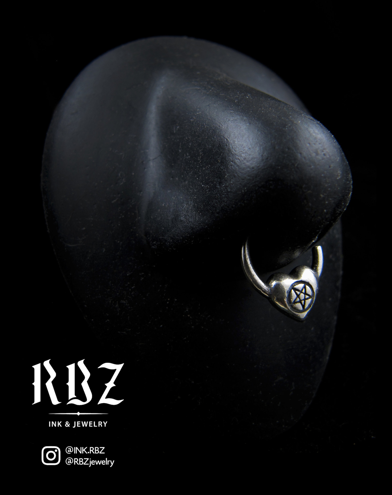 Goth Pentagram Septum Ring Septum Ring 16g Satanic Jewelry | Etsy