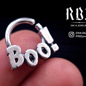 Ghost Septum Ring, Goth Septum Ring, Septum Ring 16g, Septum Ring 14g ...