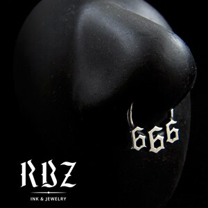 Goth 666 Pentagram Septum Ring Septum Ring 18g Satanic - Etsy