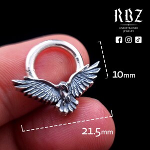 Crow Septum Ring, Goth Raven Clicker, Septum Ring 16g, Septum Ring 14g ...