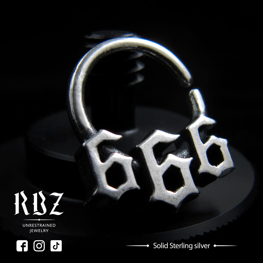 Goth 666 Pentagram Septum Ring, Septum Ring 16g, Satanic Jewelry ...
