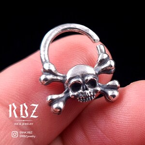 Goth Septum Ring Skull Septum Ring Septum Ring 16g Satanic - Etsy