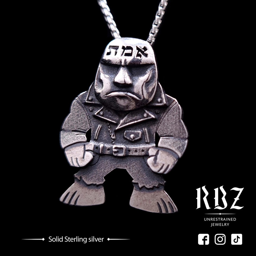 Goth Golem of Prague Necklace, Jewish Jewelry, Gothic Judaica, Occult ...