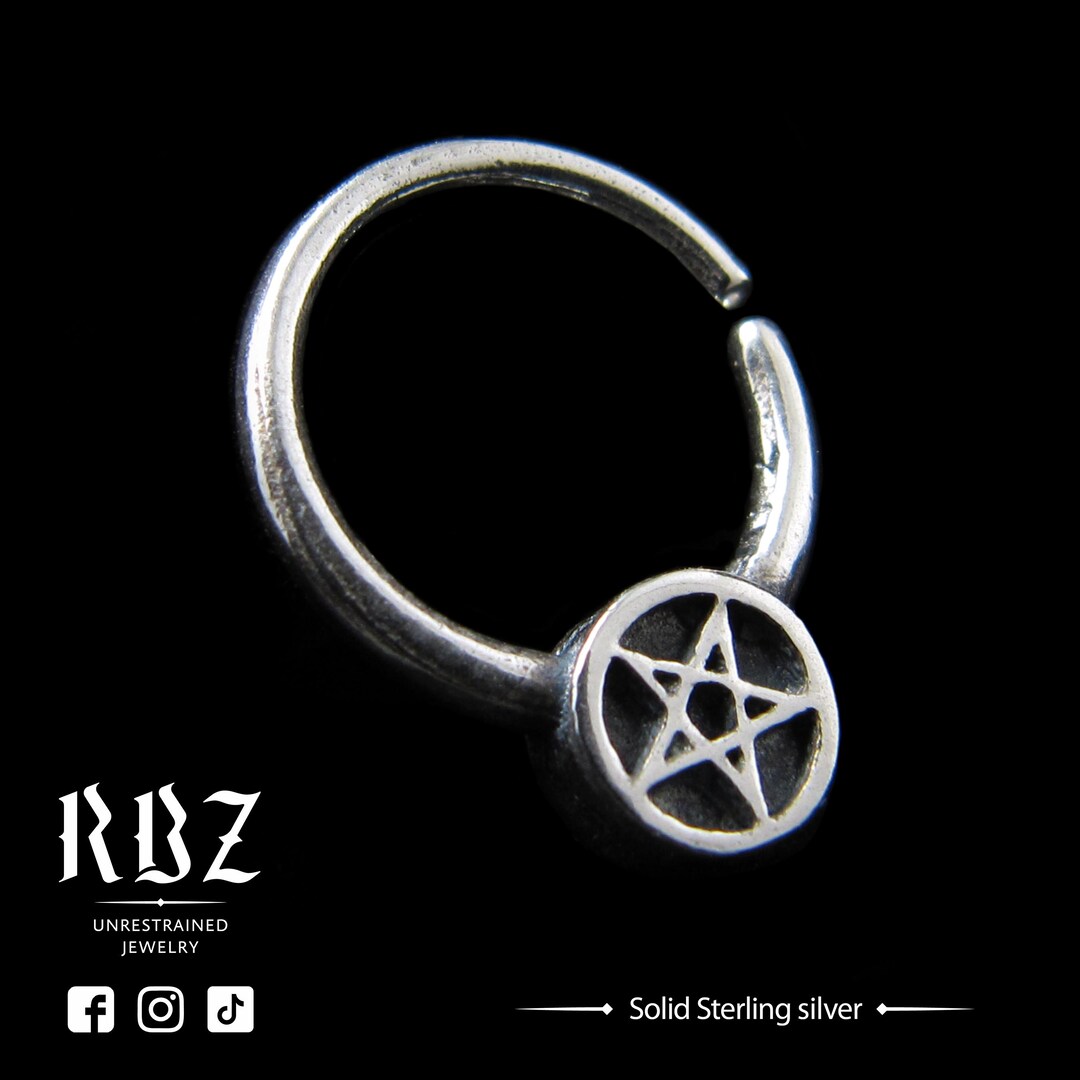 Pentagram Septum Ring, Septum Ring 16g, Satanic Jewelry, Occult Body ...