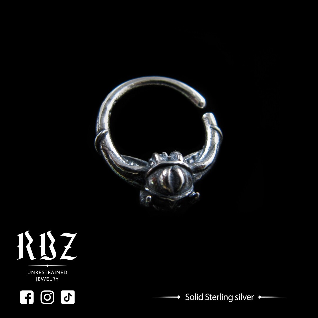Gothic Septum Ring 16g, Satanic Septum, Occult Jewelry, Biker Jewelry ...