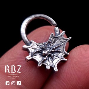 Spider Septum Ring, Goth Septum Ring, Spiderweb Septum, Insect Septum ...