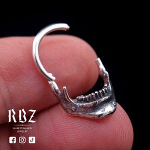 Goth Skull Septum Ring, Bone Clicker, Skeleton Seamless Piercing, 16g ...