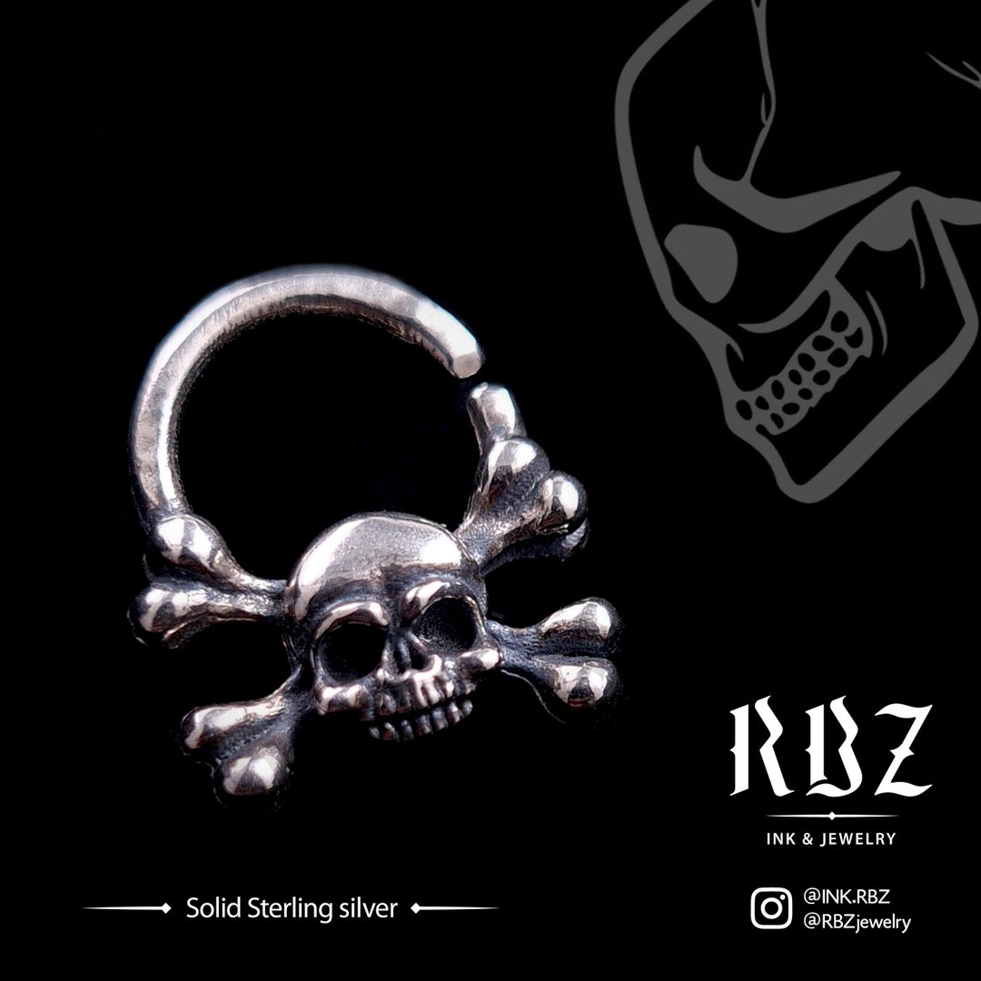 Goth Septum Ring Skull Septum Ring Septum Ring 16g Satanic - Etsy