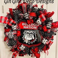 Georgia Door Wreath | Front Door Decor | UGA Door Hanger | Front Door ...