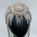 Silver Flapper Head Cap With Bead Fringe and Crystals, 1920's Skull Cap ...