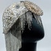 Silver Flapper Head Cap With Bead Fringe and Crystals, 1920's Skull Cap ...