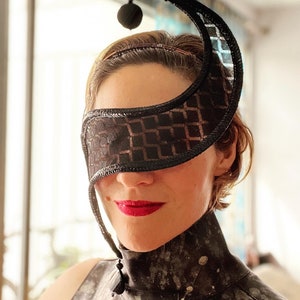 Black Lace Mask, Avant Garde Headpiece, Masquerade Mask, Designer Mask ...