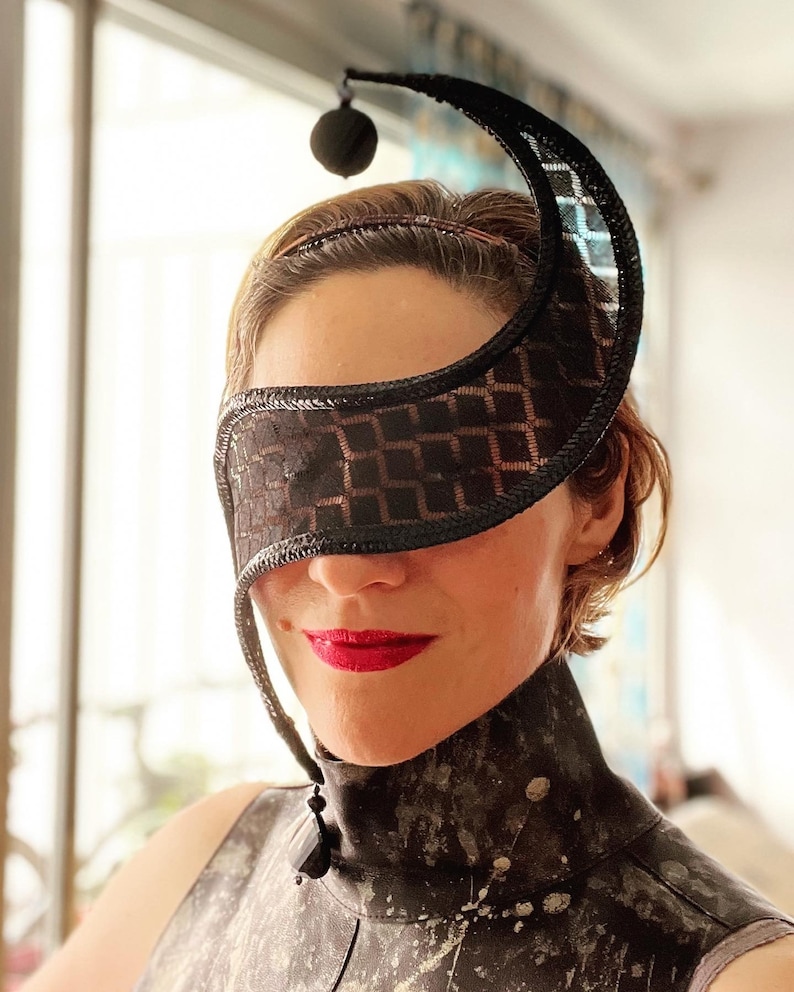 Black Lace Mask, Avant Garde Headpiece, Masquerade Mask, Designer Mask ...
