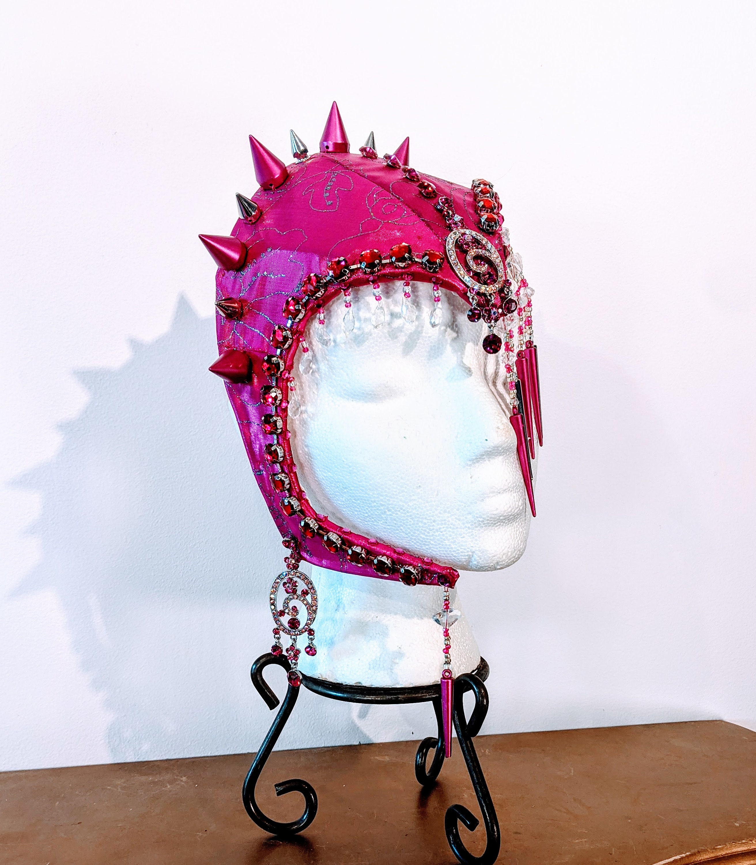 Hot Pink Asymmetrical Face Frame, Burning Man Headpiece, Festival ...