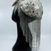 Silver Flapper Head Cap With Bead Fringe and Crystals, 1920's Skull Cap ...