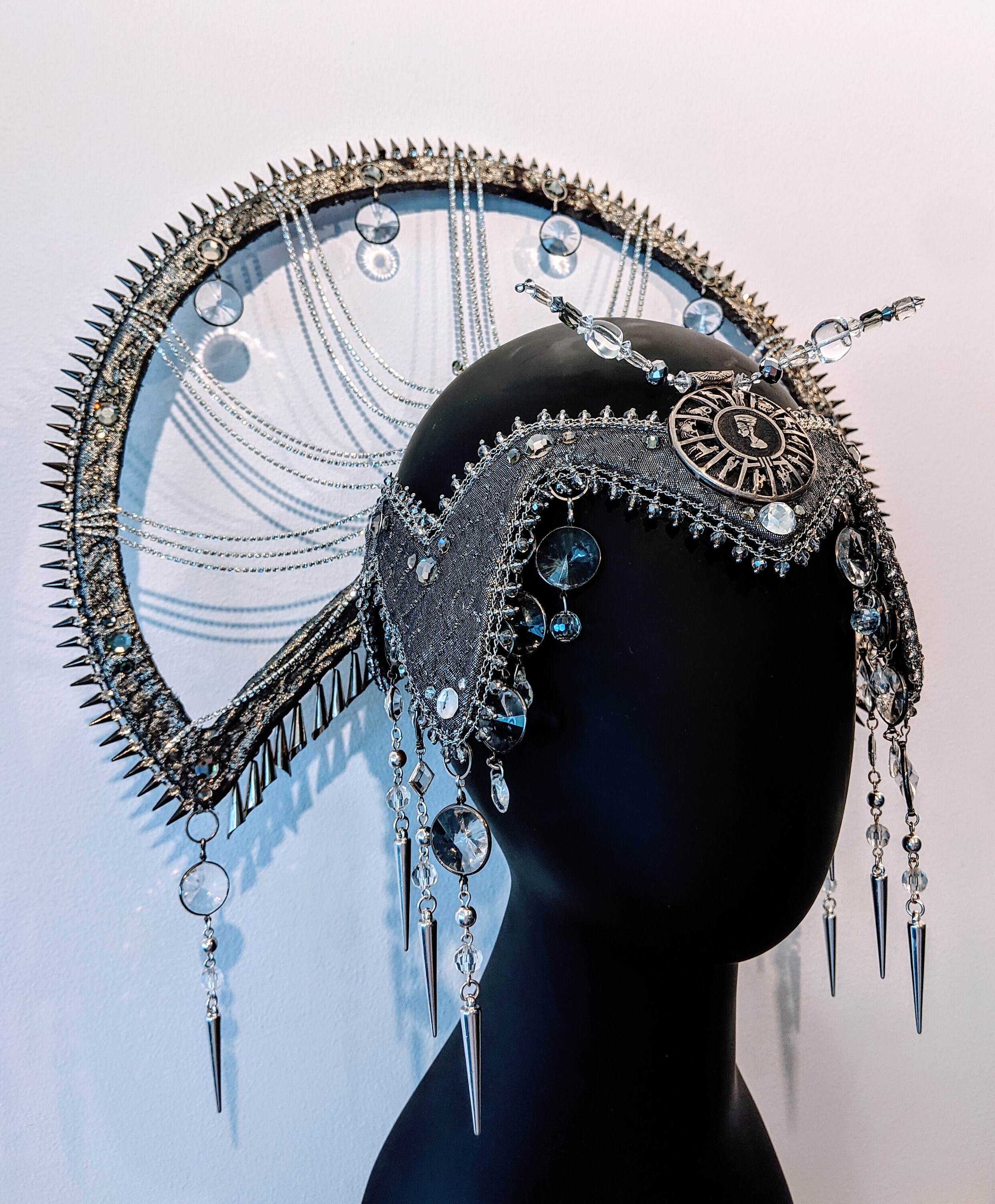Silver Halo Crown, Alien Queen Crown, Egyptian Goddess Headdress ...