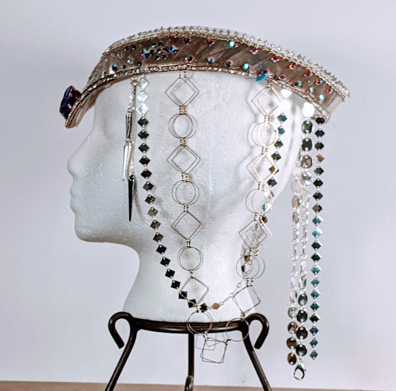 Lunar Goddess Crown Silver Moon Crown Elizabethan Headpiece | Etsy