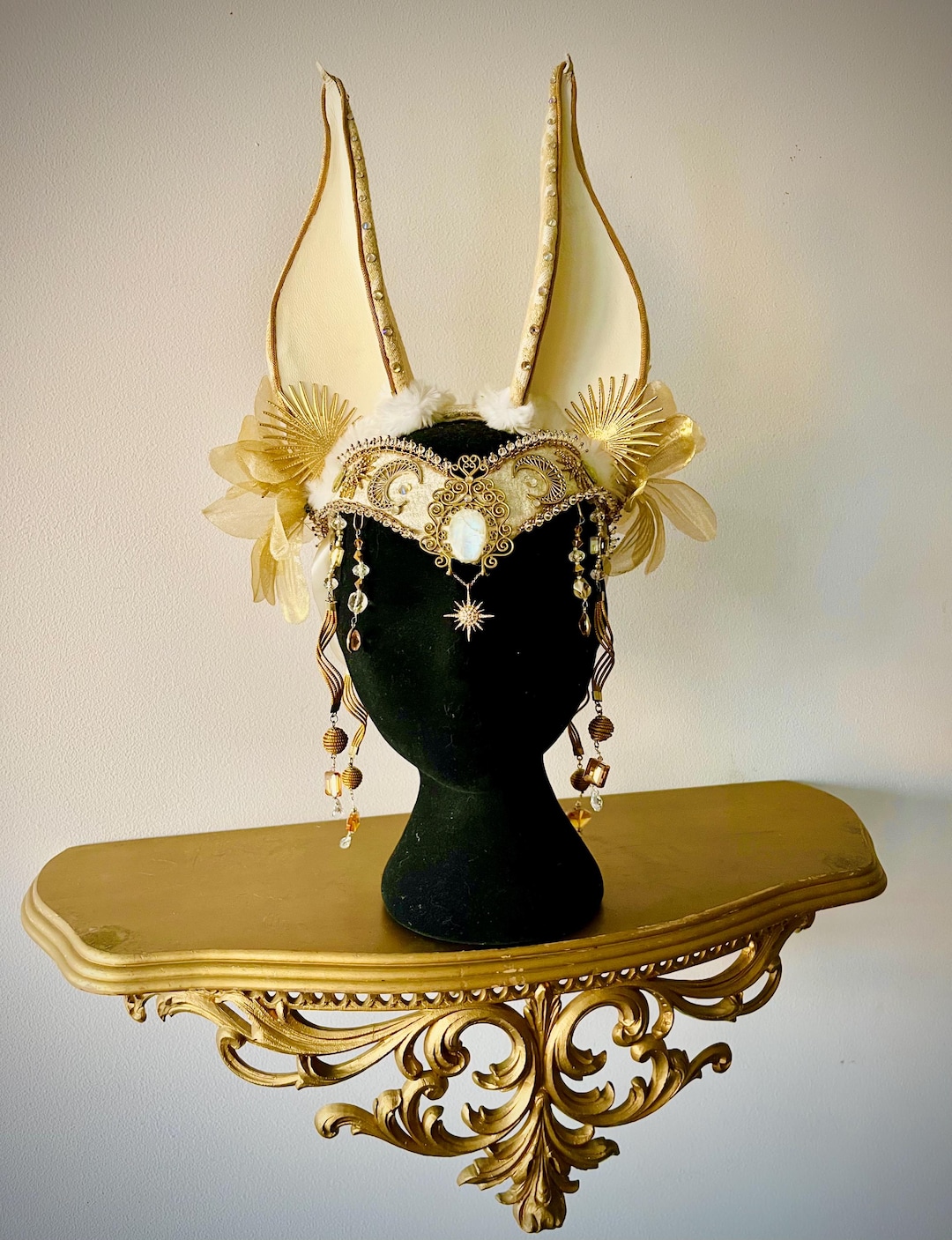 Fox Ears Headpiece, Anubis Headdress, Kitsune Costume, Egyptian Goddess ...