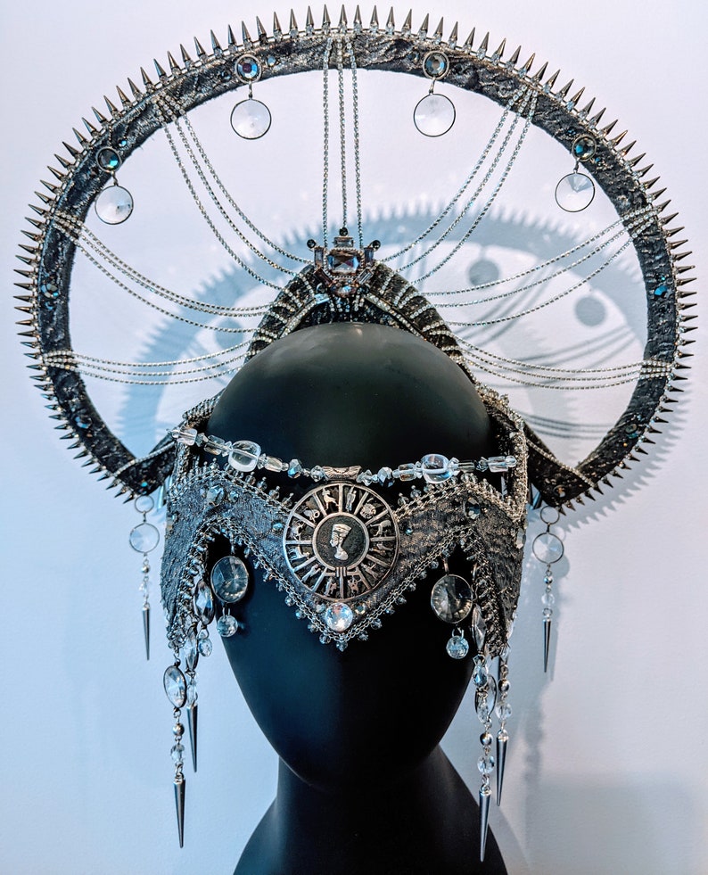 Silver Halo Crown, Alien Queen Crown, Egyptian Goddess Headdress ...
